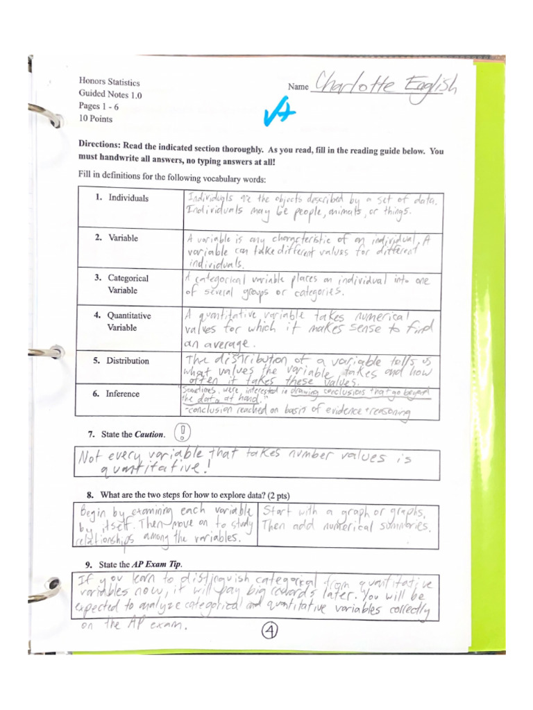 Honors Statistics | PDF