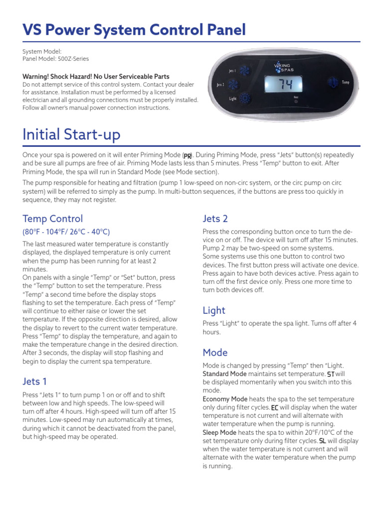 VS Control Panel Manual V.1 | PDF | Water | Pump