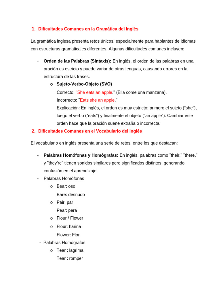 Gramatica Vocavulario Final | PDF