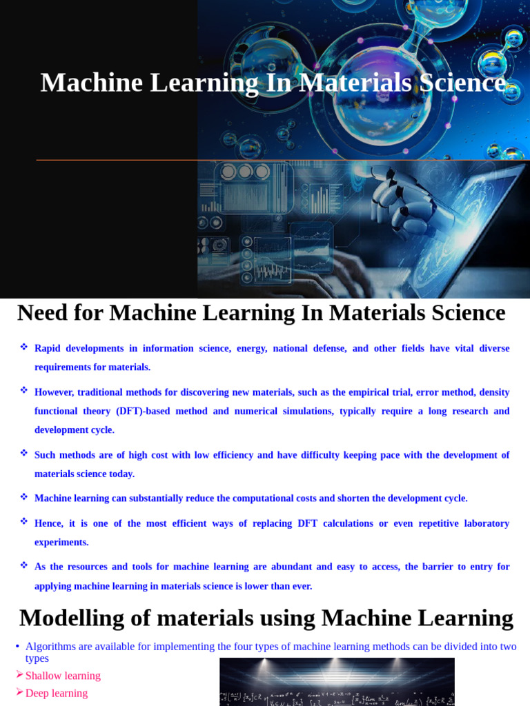 Machine Learning Applications in Materials Science | PDF | Machine ...