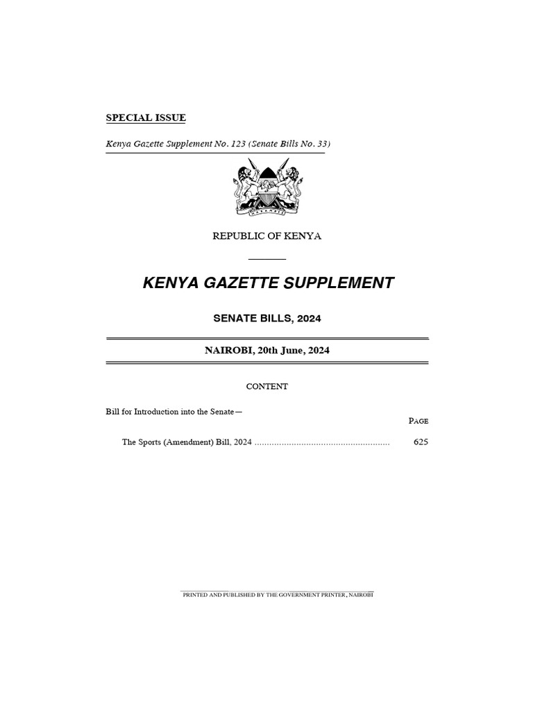 33.the Sports (Amend) Bill, 2024 | PDF | Finance & Money Management