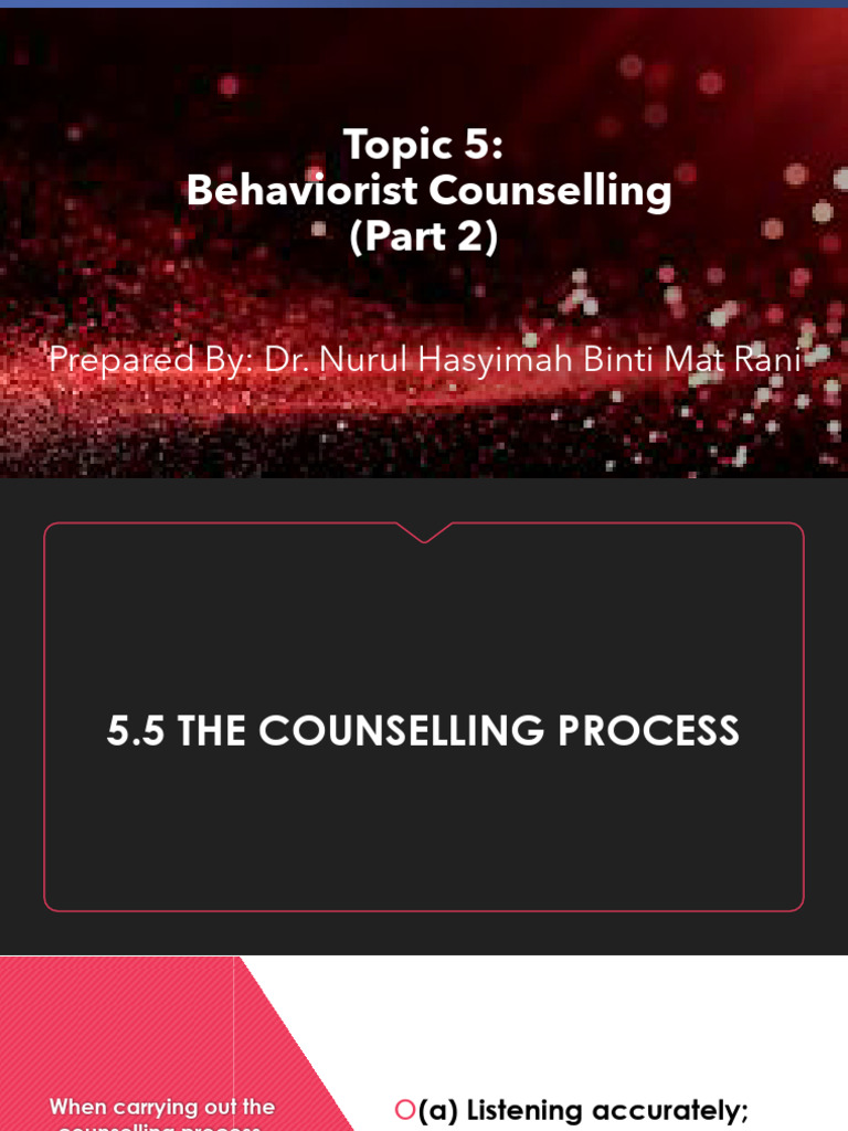 Behaviorist Counseling Guide | PDF | Reinforcement | Behaviorism