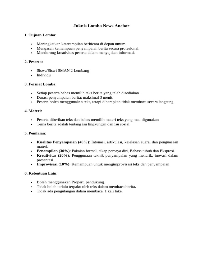 SMAN 2 Lembang News Anchor Guide | PDF | Social Media | Popular Culture ...