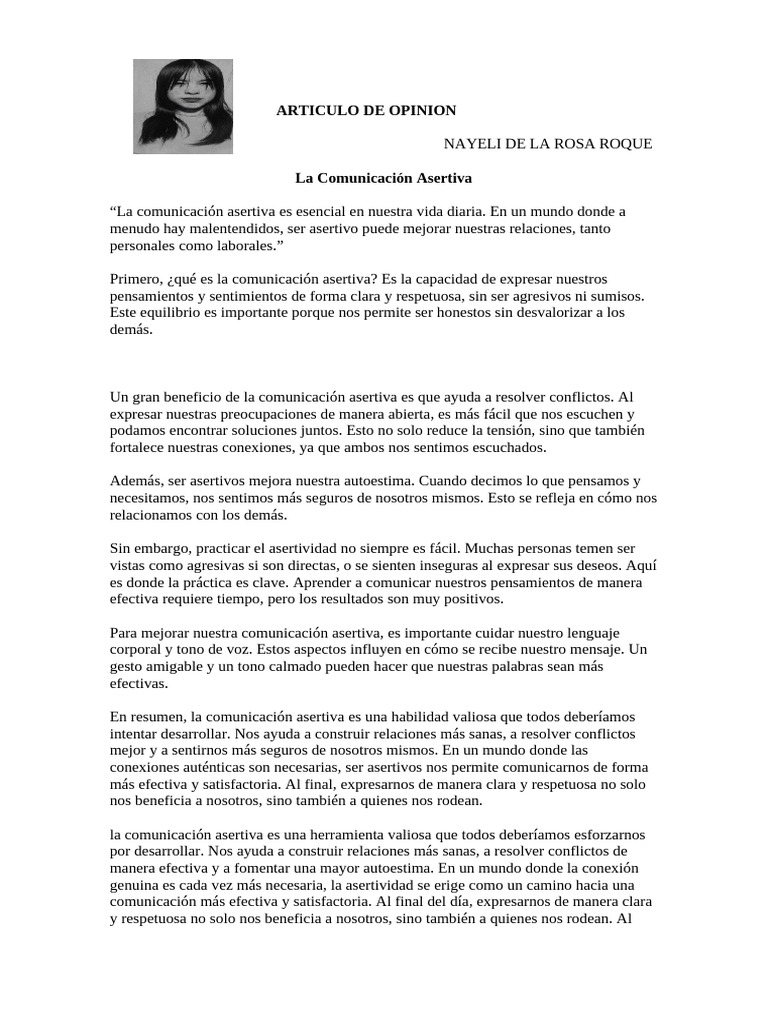 Articulo de Opinion 1 | PDF | Comunicación | Psicología Social
