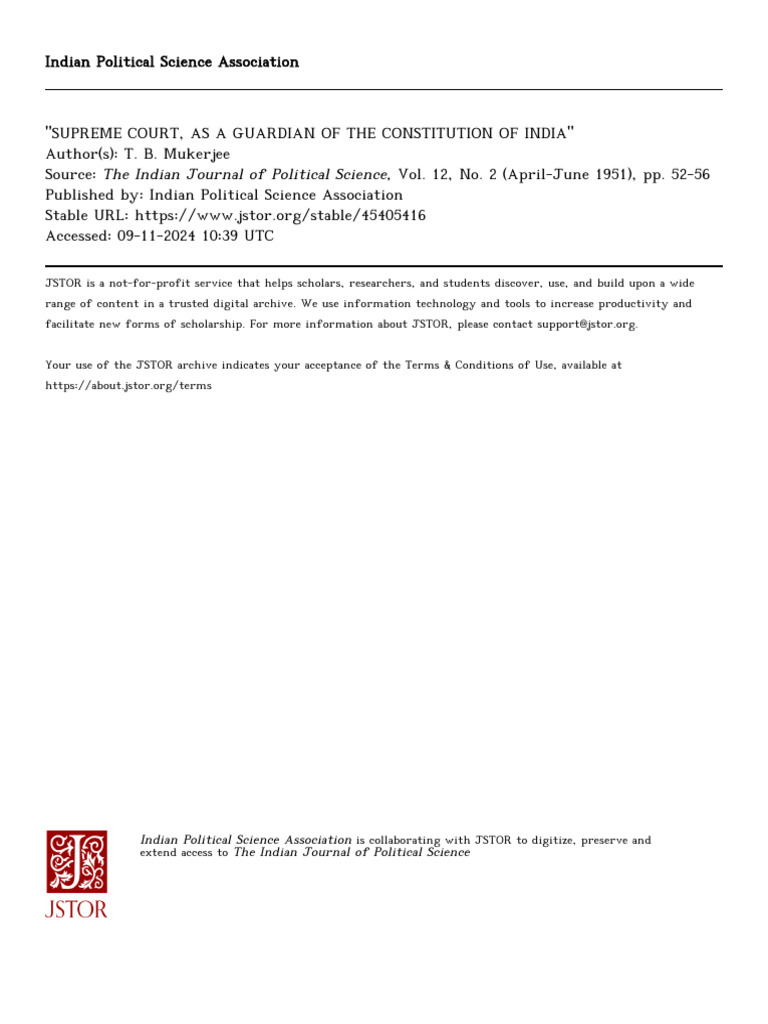Mukerjee SUPREMECOURTGUARDIAN 1951 | PDF | Supreme Court Of The United ...