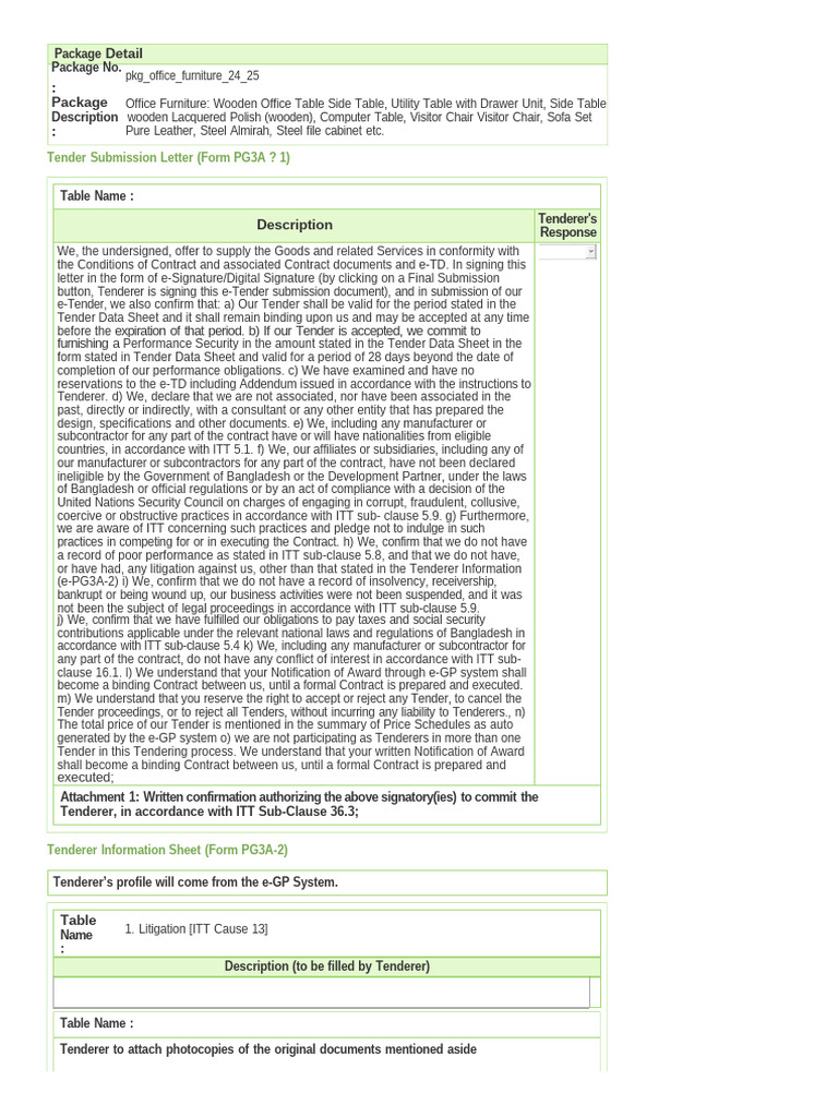 Section5 - Tender and Contract Forms | PDF | Chair | Upholstery