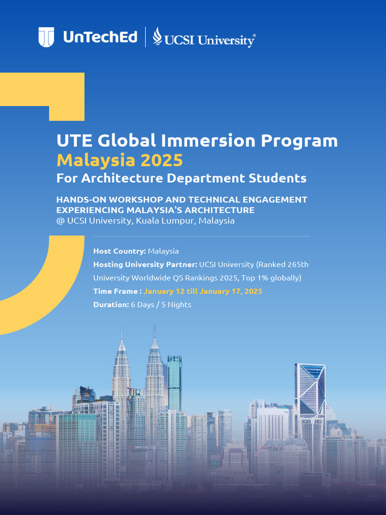 UCSI Architecture Global Immersion 2025 | PDF | Sustainability ...