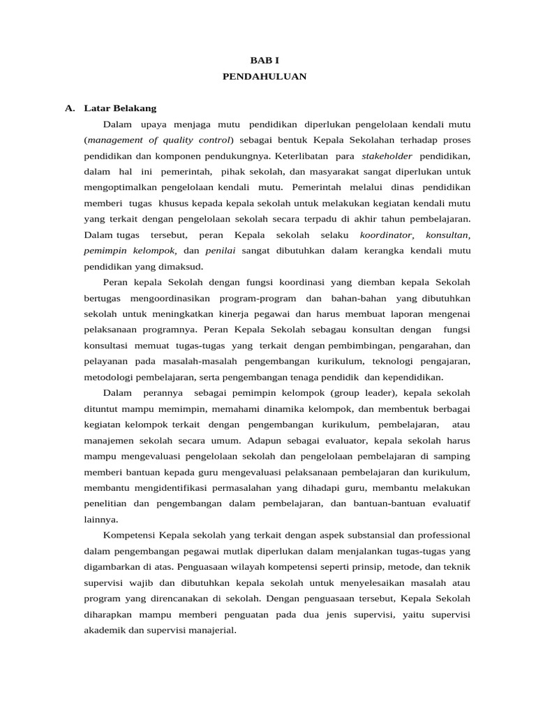 Pengelolaan Kendali Mutu Pendidikan Pdf