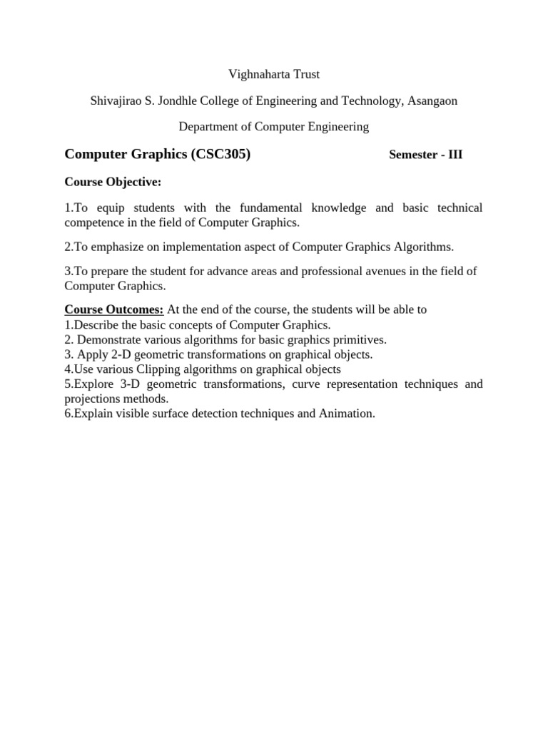 Computer Graphics SE | PDF