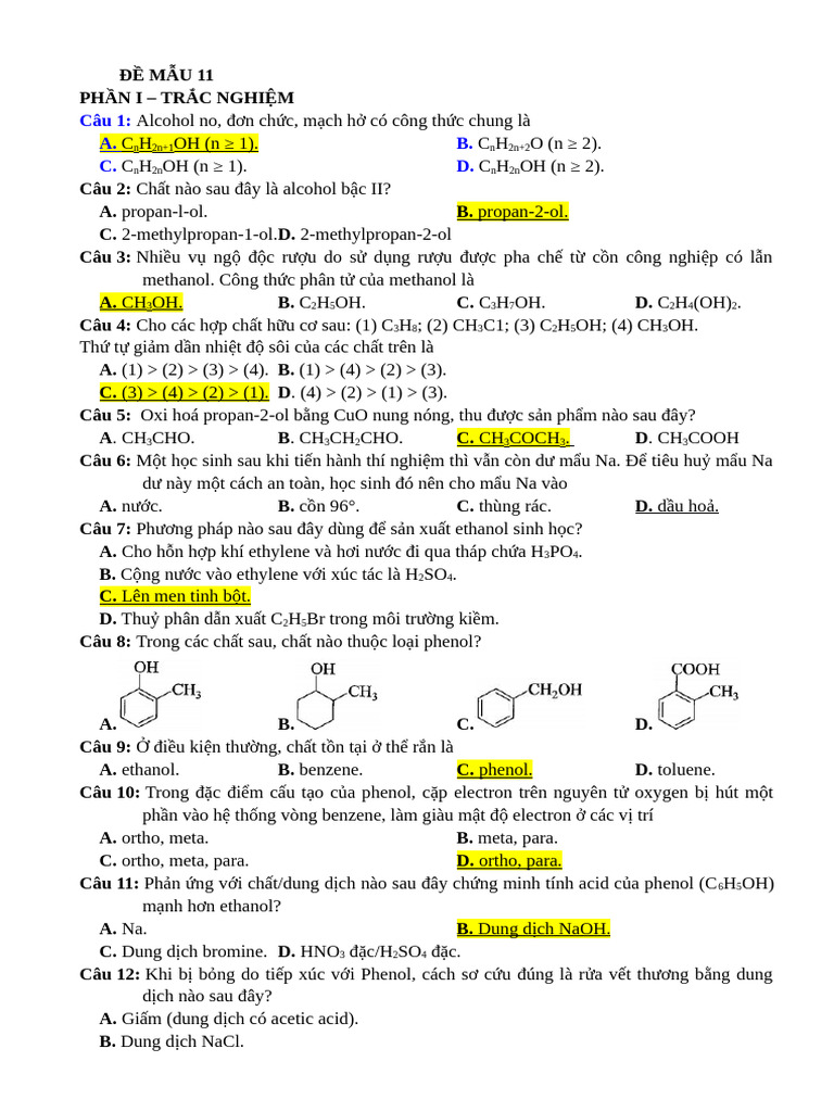 ĐỀ MẪU 11 - HK2 | PDF