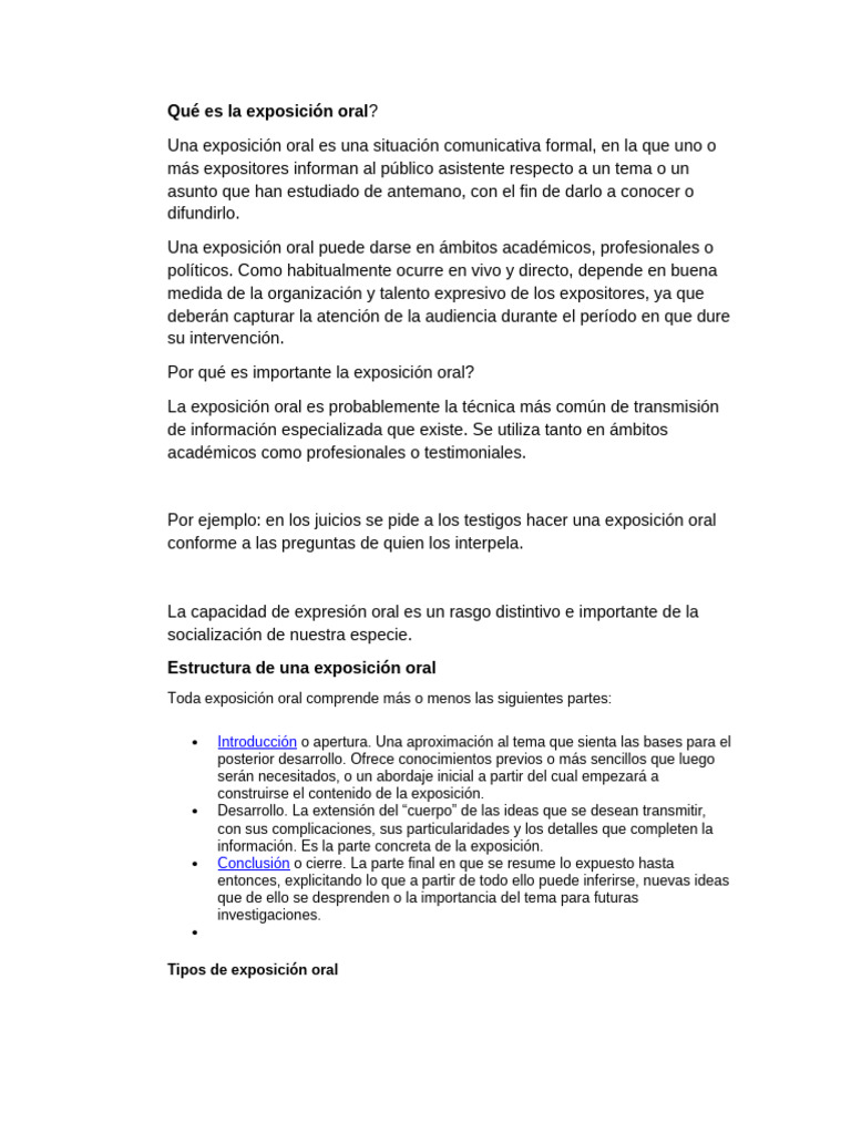 Tema para Exponer (Exposicion Oral) | PDF | Hablar en público