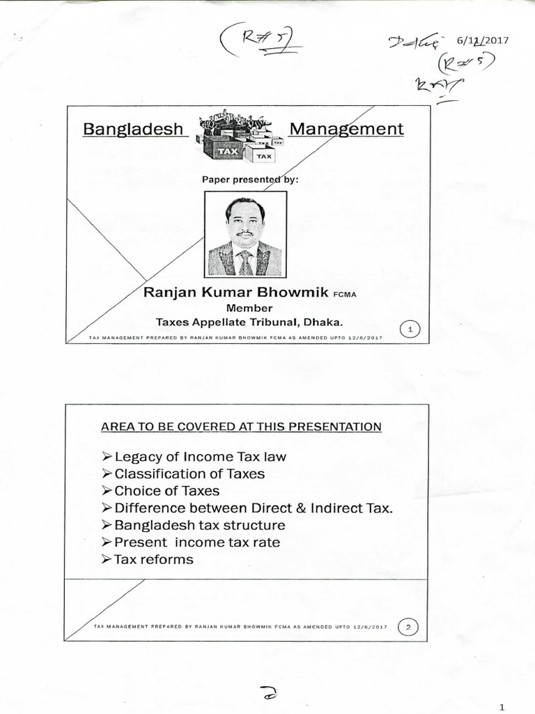 Taxation-I (Ranjan Sir) Updated by FA 2017 | PDF