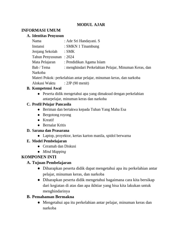 Modul Ajar XI To | PDF
