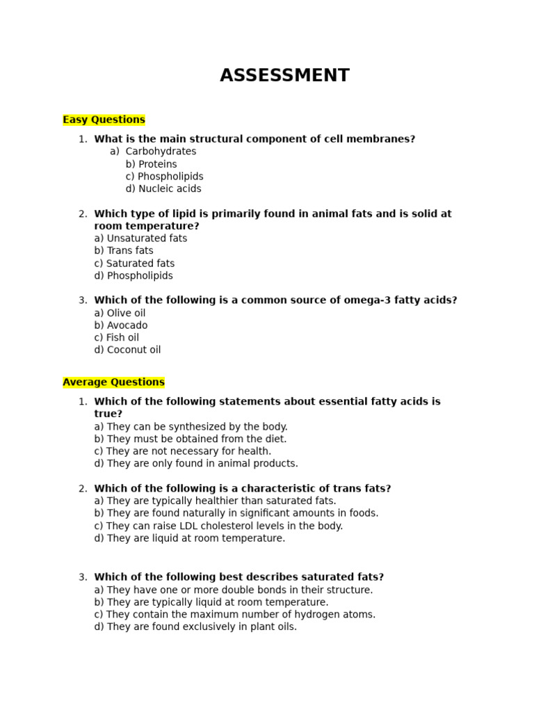 BIOCHEM-QUESTIONS | PDF | Fat | Cholesterol