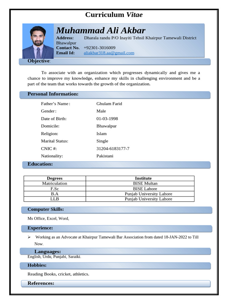 CV Ali Akbar | PDF