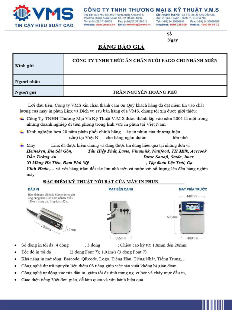 BG Máy in Phun Linx | PDF