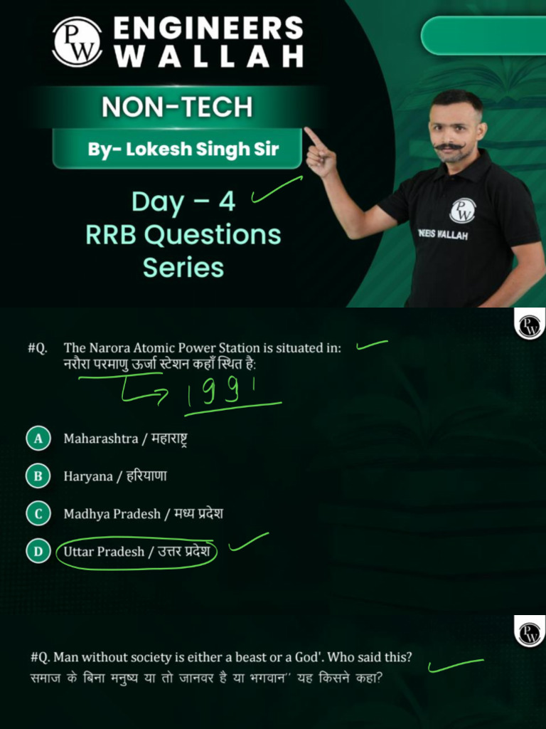 Day 4 - RRB Questions Series Notes | PDF