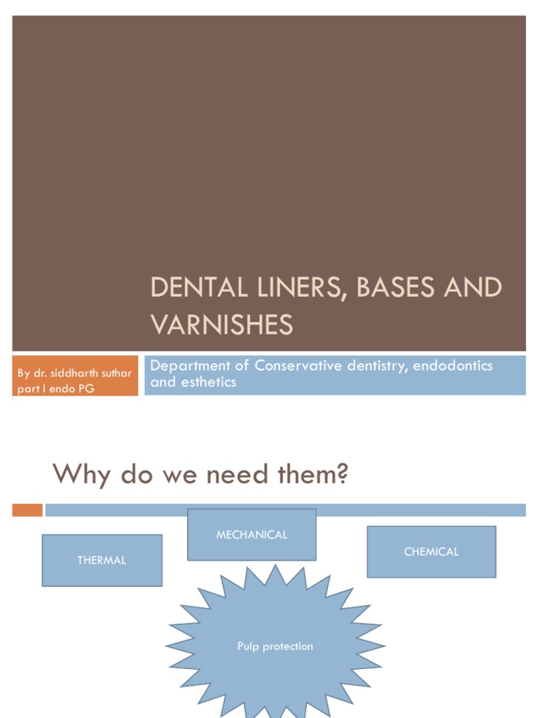 Dental Bases and Liners Overview | PDF | Science & Mathematics