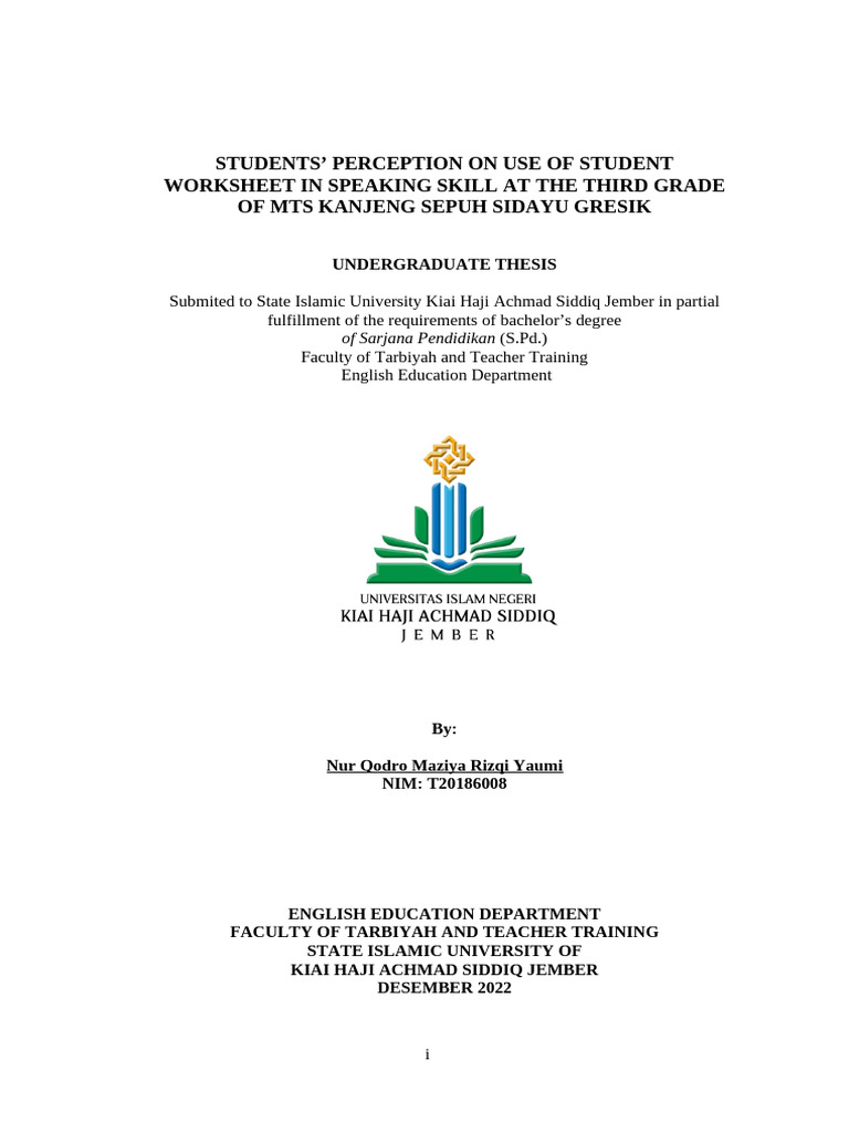 Nurma Full Skripsi Fix Bendel-1 | PDF | Perception | Knowledge