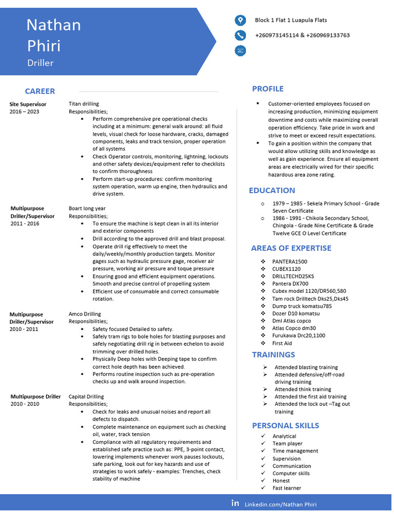 Nathan Phiri CV | PDF | Leadership