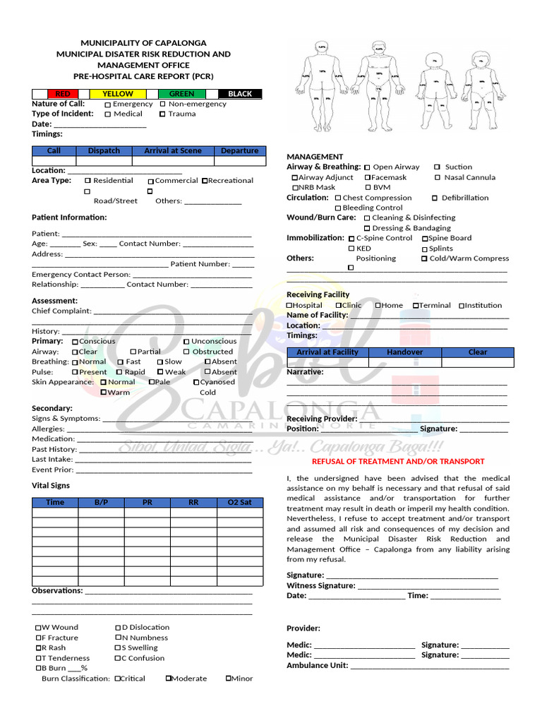 Capalonga Pre-Hospital Care Report | PDF | Emergency Medical Services ...