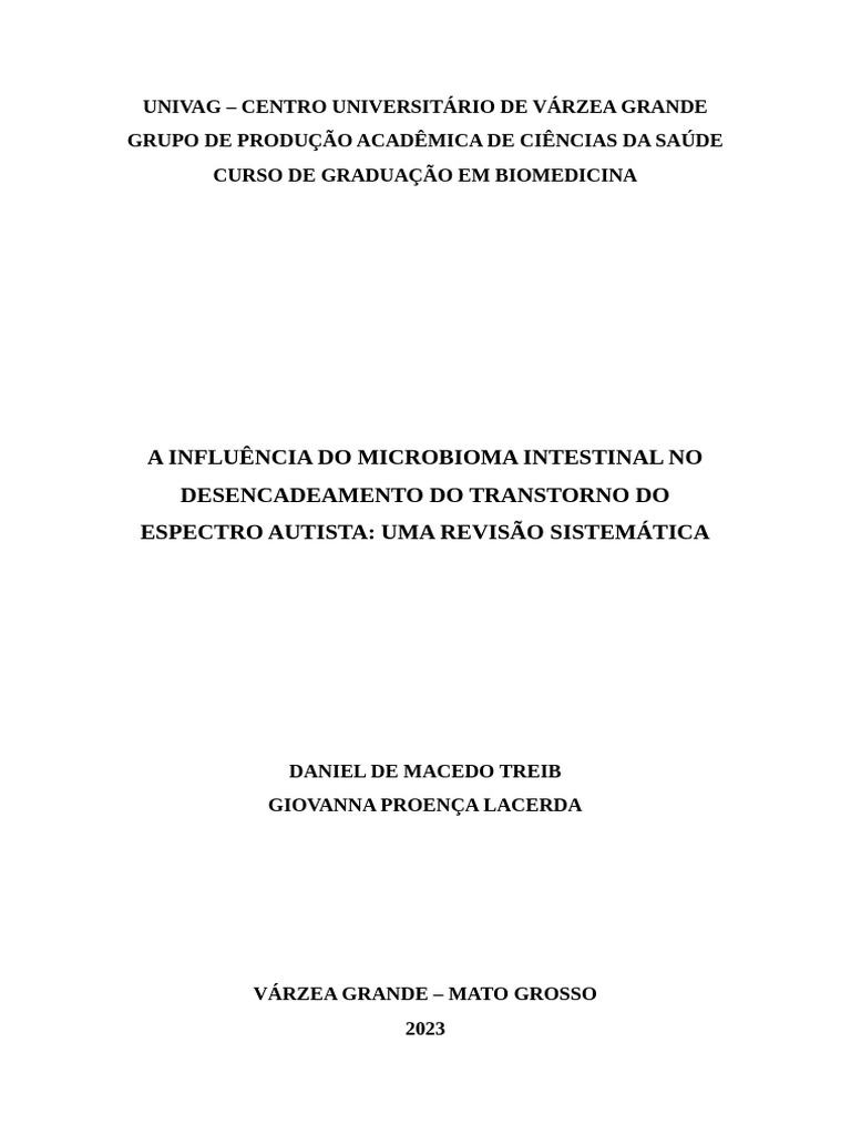 Projeto - TCC 1 | PDF | Espectro do autismo