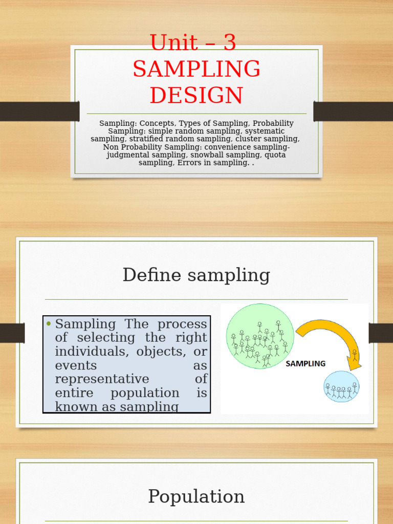 Sampling design & Different Types of Sampling Techniques | PDF | Sampling (Statistics) | Statistics