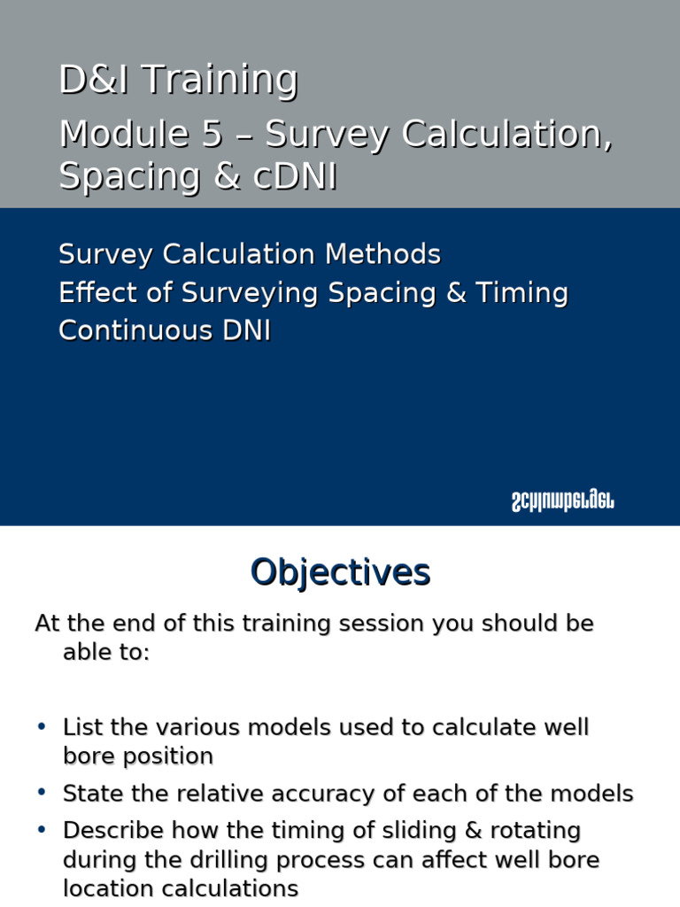 ENG1 - SPEC1 - 3 D&I - Survey Calculation, Spacing, cDNI - 15nov04 ...