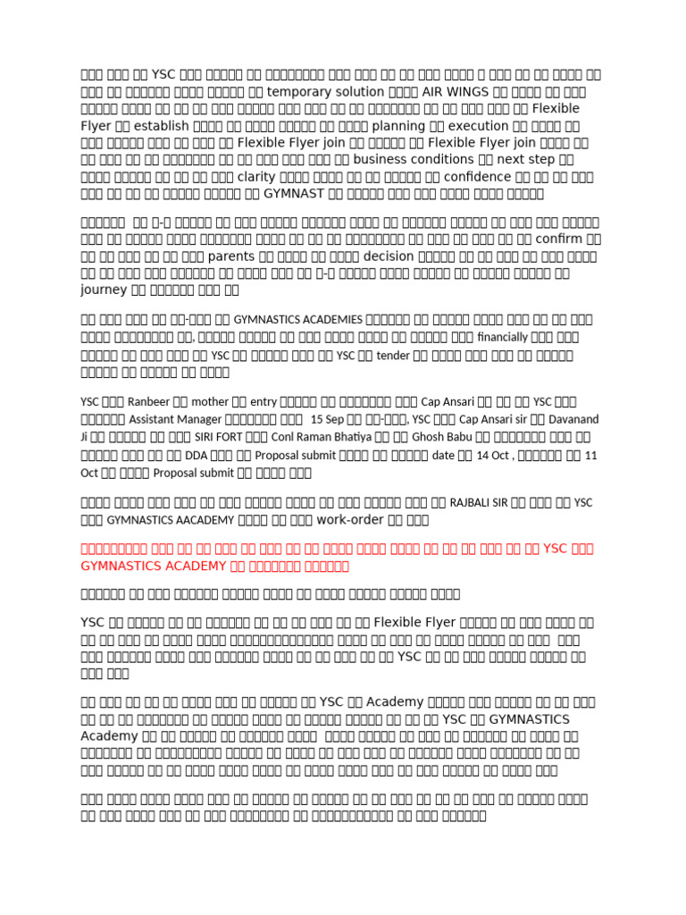 YSC Gymnastics Academy Plan | PDF