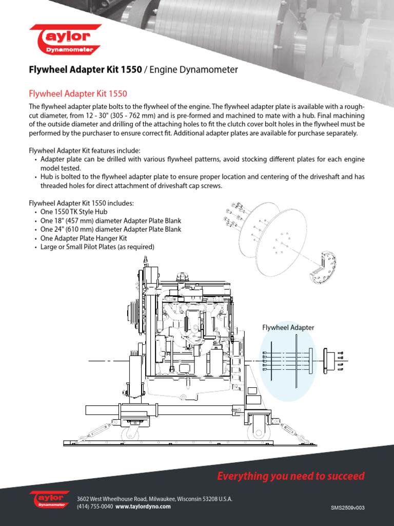 SMS2509 Flywheel Adapter Kit 1550 | PDF
