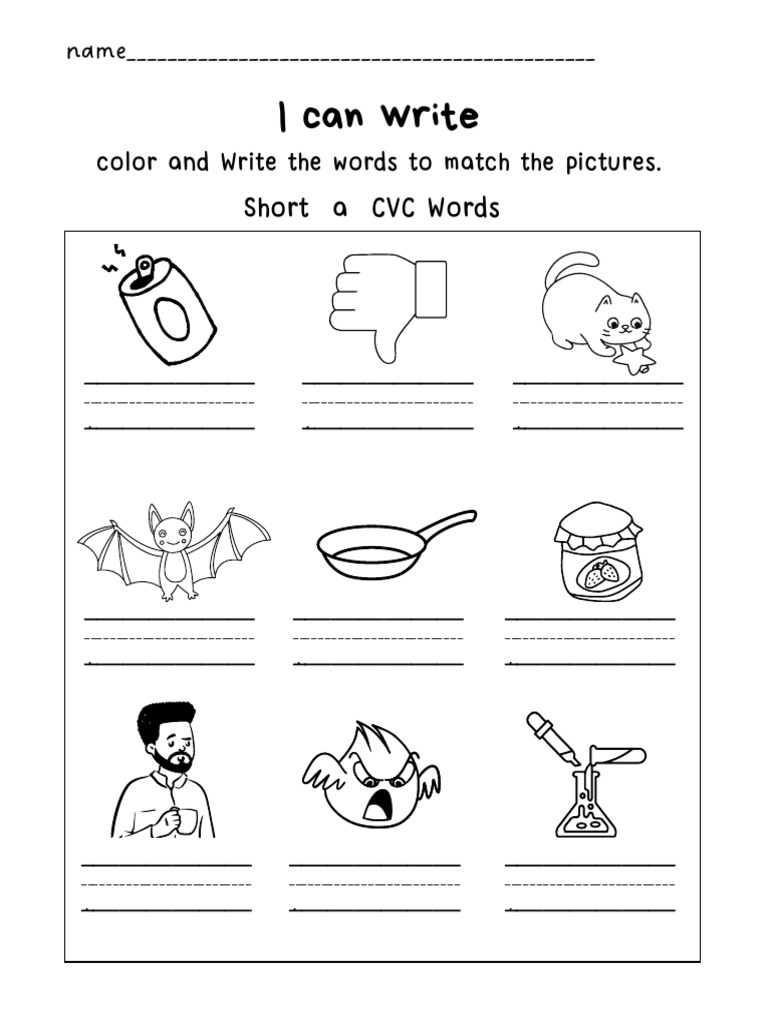 I Can Write: Short A CVC Words | PDF | Foreign Language Studies