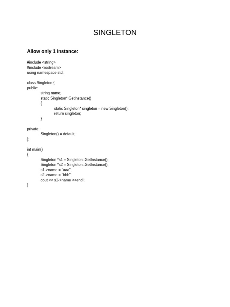 Singleton | PDF | Teaching Methods & Materials | Computers
