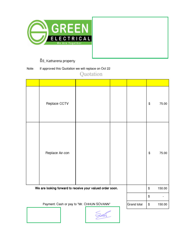 Quotation Replace Air-Con and CCTV | PDF | Market (Economics) | Economies