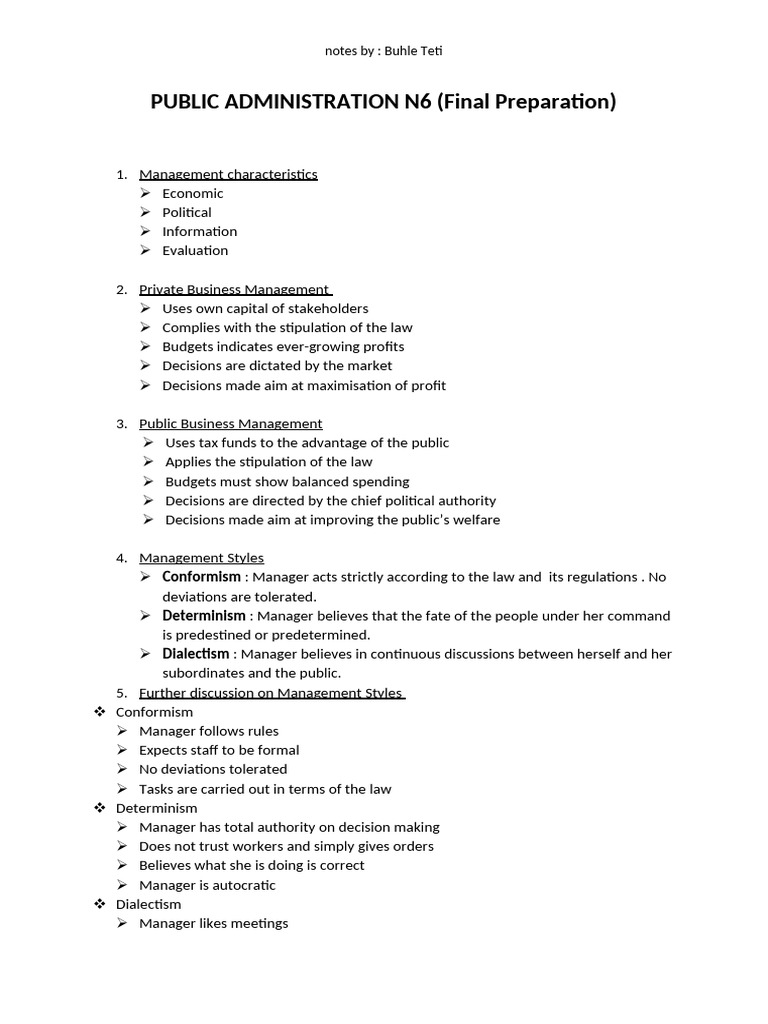 Public Administration N6 Management Guide | PDF | Prison | Business