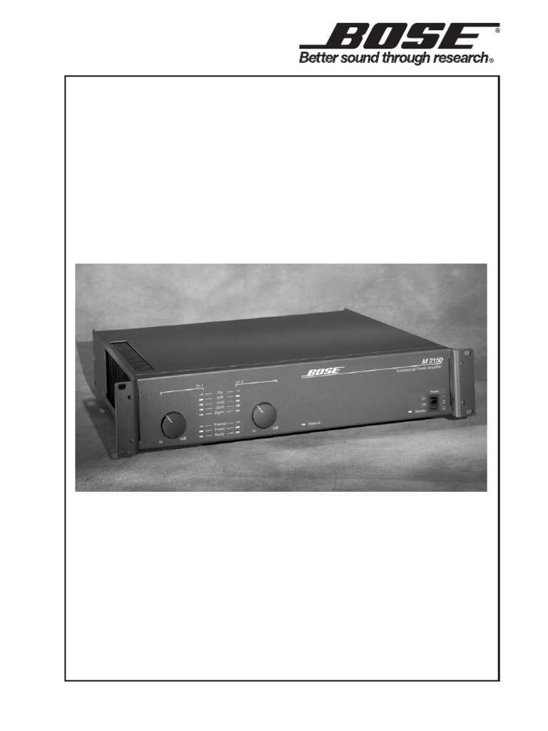 Bose Model 2150 Amplifier Service Manual Rev 01 | PDF | Electrostatic ...