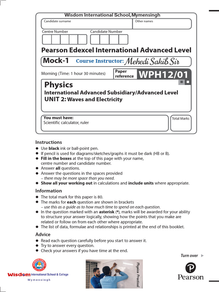 Physics Unit-2 Mock-1 | PDF | Photoelectric Effect | Electron