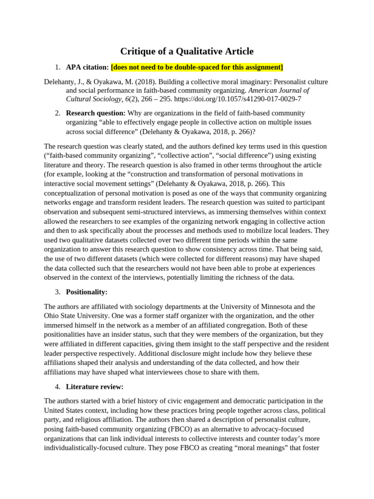Critique of Faith-Based Community Organizing | PDF | Qualitative ...