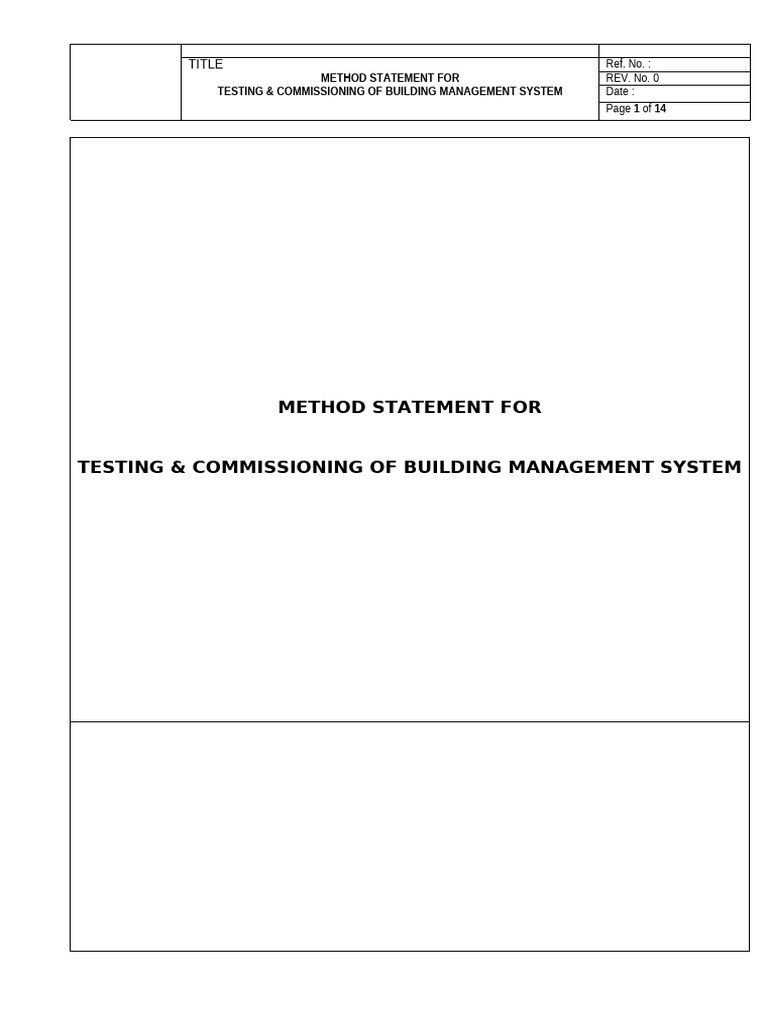 Method Statement Testing And Commissioning Of Bms Pdf Power Supply