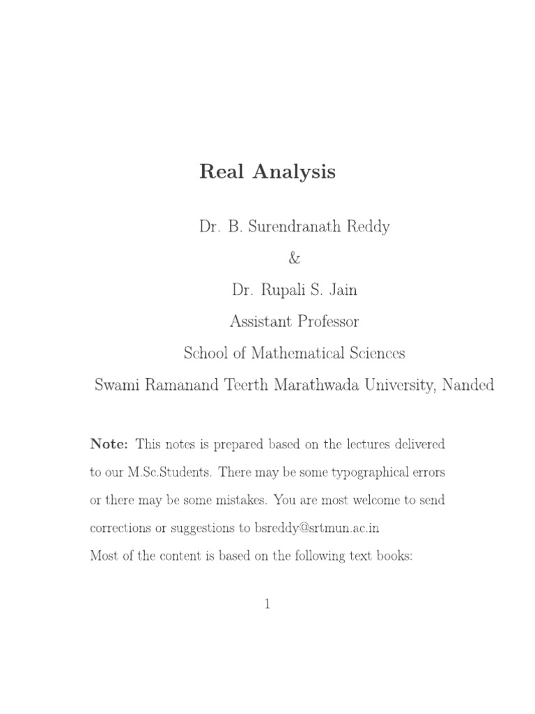 1.real Analysis 2024 25 | PDF