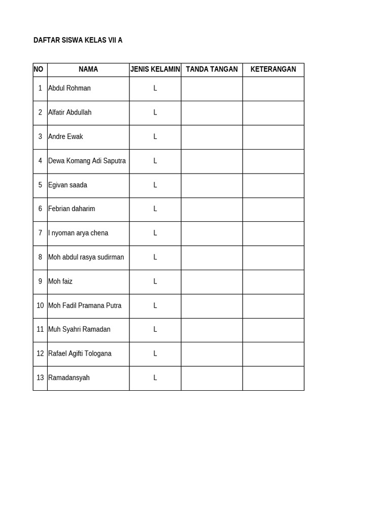 Daftar Siswa Pdf