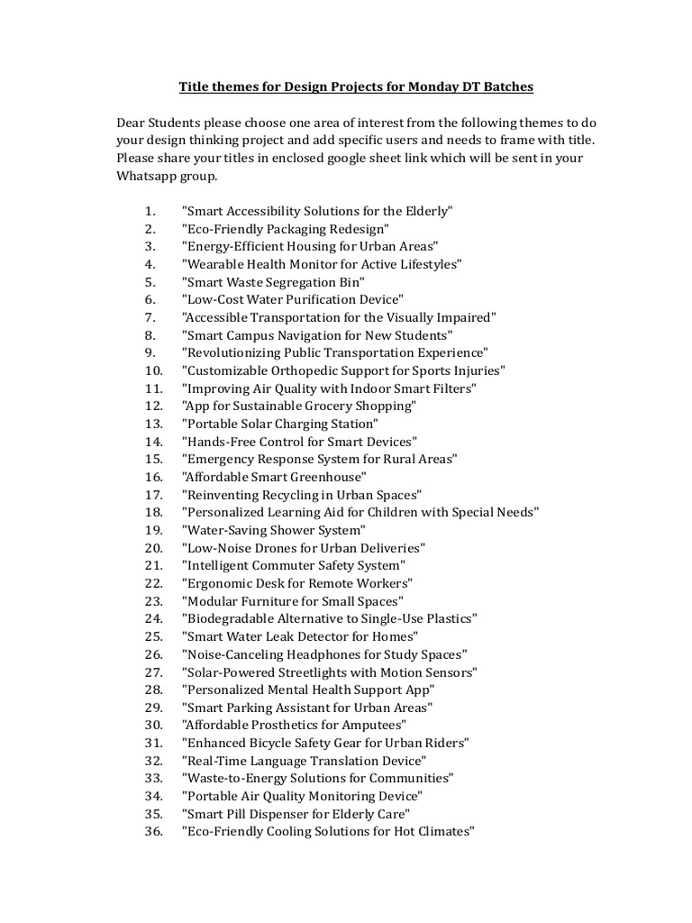 Title themes for DT Projects | PDF | Prosthesis