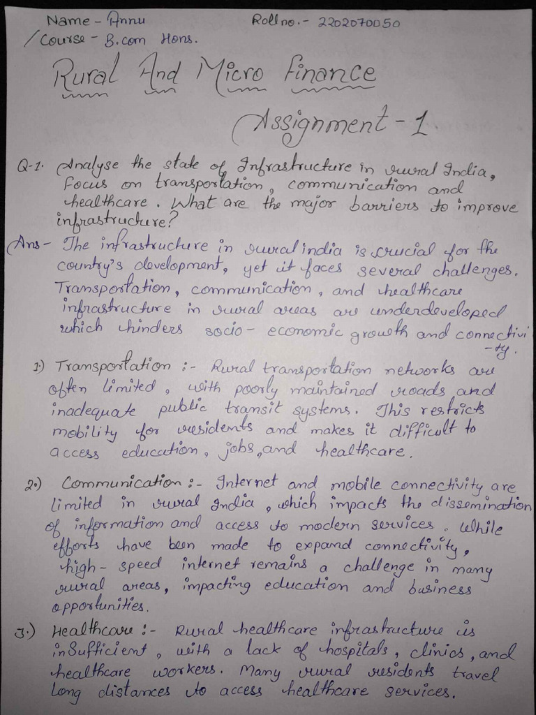 Rural (Assignment-1) | PDF
