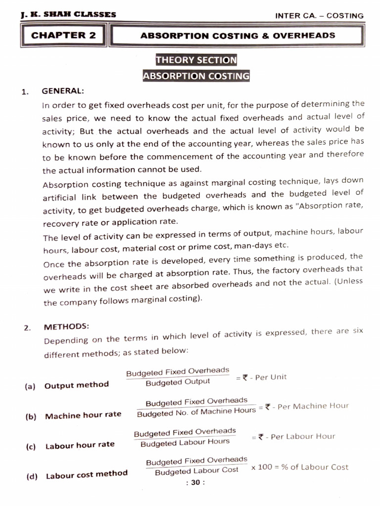 Absorption and Overhead Questions | PDF | Expense | Business