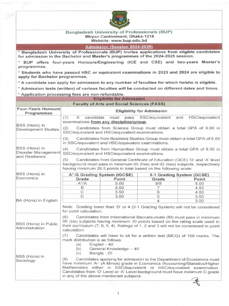 BUP Circular | PDF