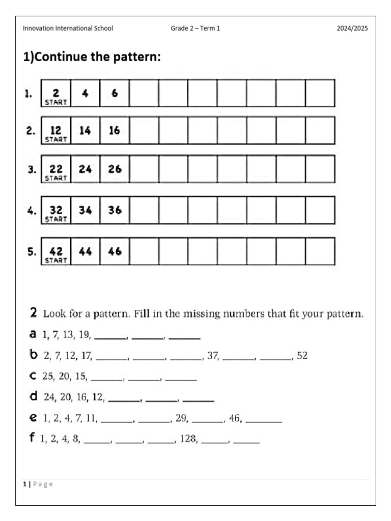 Revision Term 1 - Grade 2 | PDF | Art