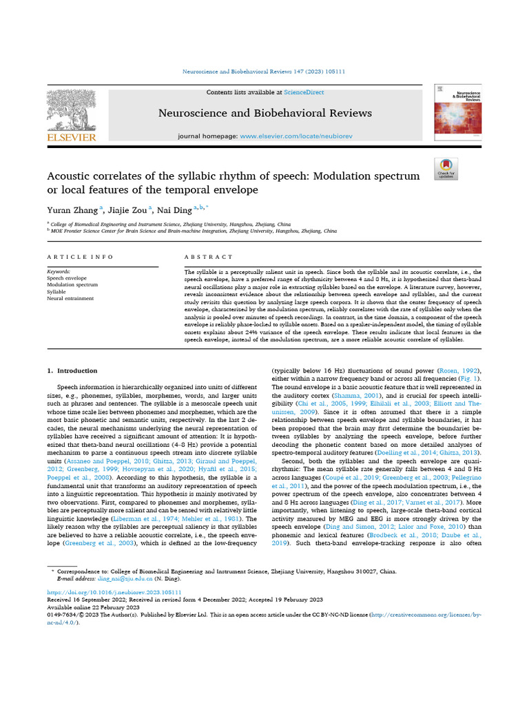 Acoustic Correlates Of The Syllabic Rhythm Of Speech Modulation Spectrum Or Local Features Of