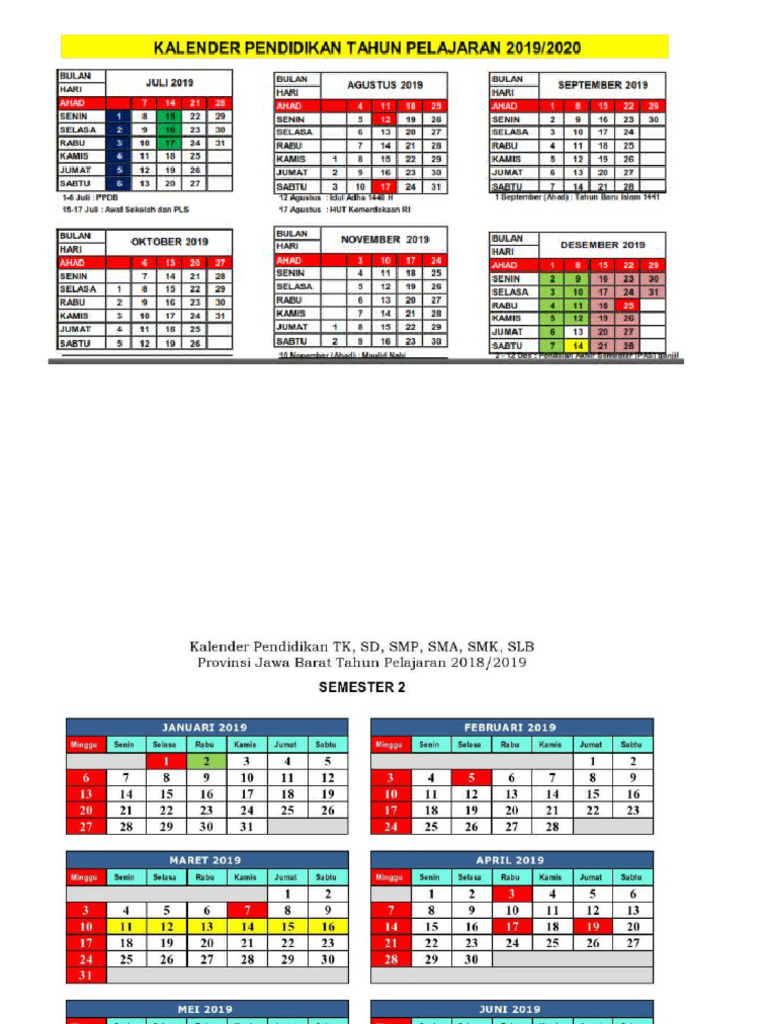 Kalender Pendidikan 2019 2020 Pdf