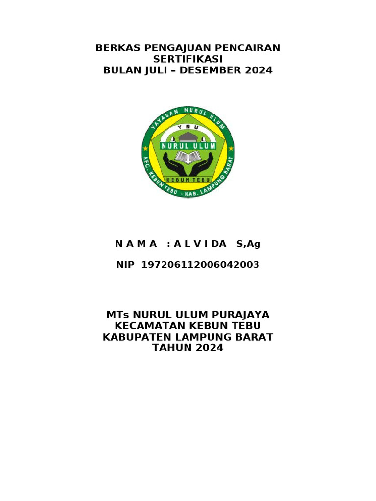 Sampul Berkas Pengajuan Pencairan | PDF