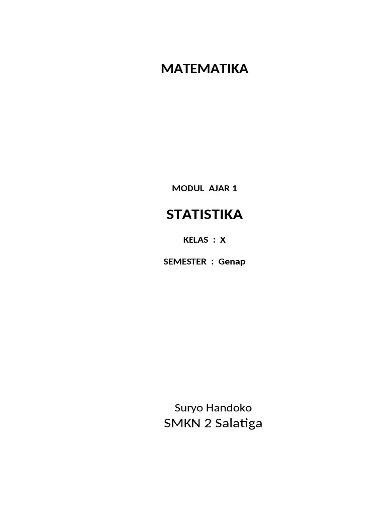 Modul Ajar Statistika | PDF | Metode & Bahan Ajar | Sains & Matematika