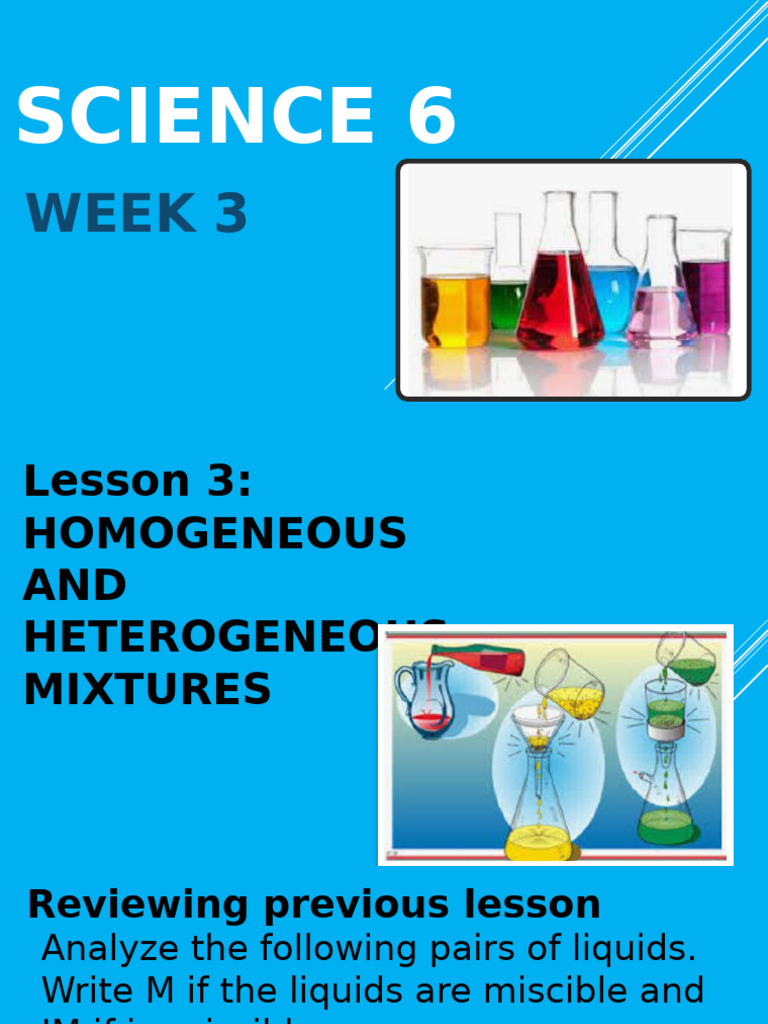 Homogeneous vs. Heterogeneous Mixtures | PDF | Mixture | Applied And ...